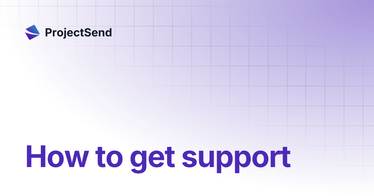 How to get support | ProjectSend