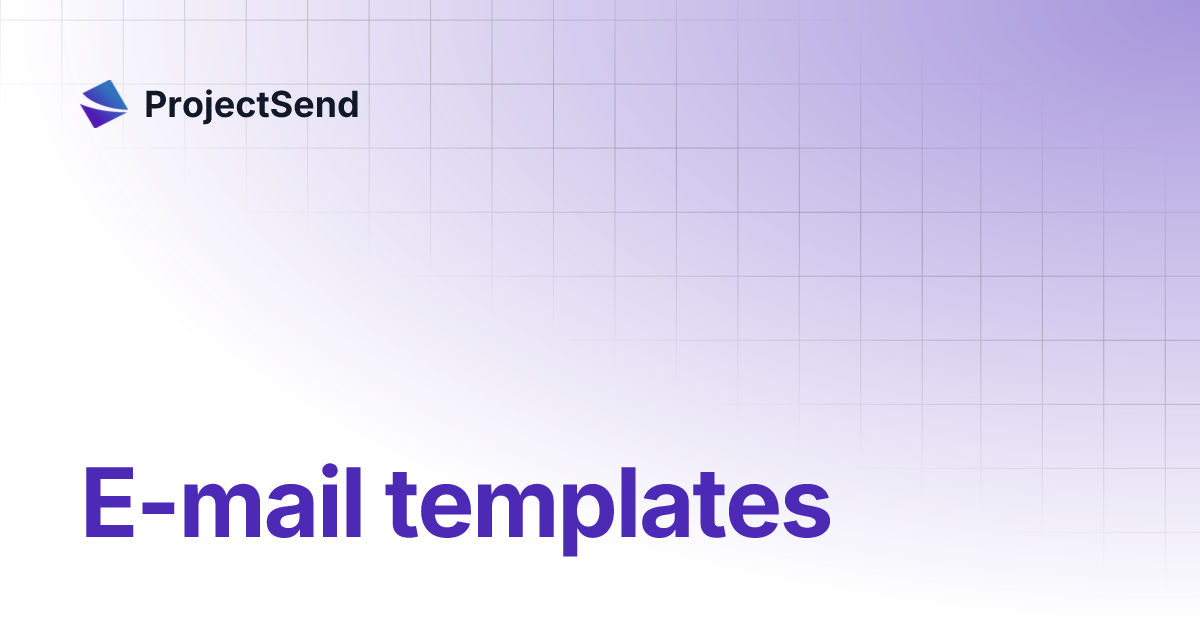 E-mail templates | ProjectSend