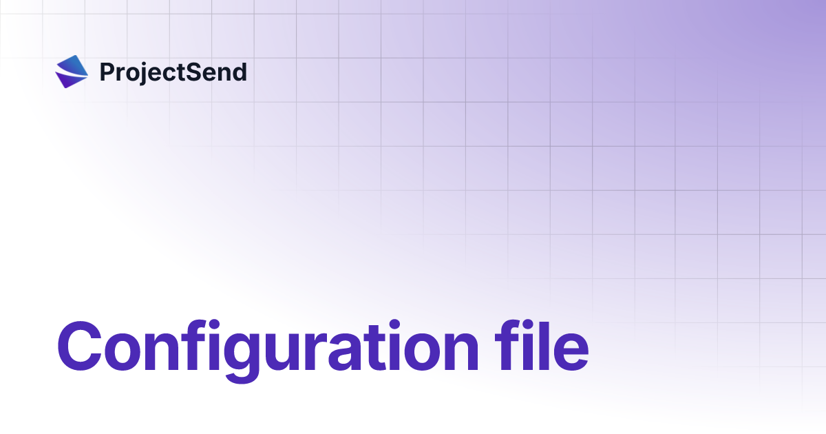 Configuration file | ProjectSend